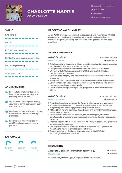 10 As400 Developer Resume Samples Templates For 2025