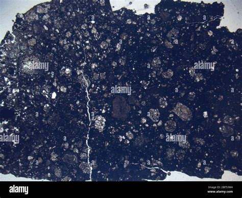 Micrograph Of Met 01149 2 Meteorite Under Plane Polarized Light At 1 25x Magnification Stock