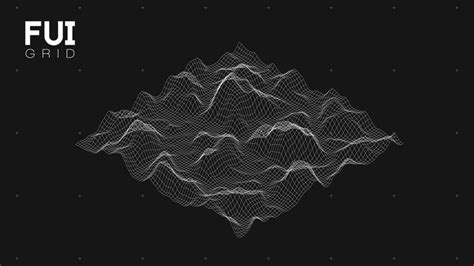 Fui Gui 3d 벡터 풍경 스캔 그리드 추상 미래 배경 공상 과학 하이테크 디자인 프리미엄 벡터