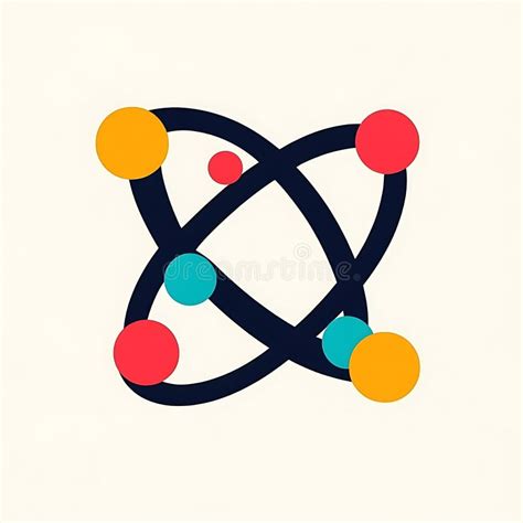 Abstract Atom Symbol With Colorful Orbits Stock Illustration