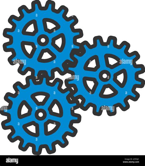 Gear Icon Editable Bold Outline With Color Fill Design Vector Illustration Stock Vector Image