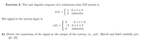 Solved Exercise 2 The Unit Impulse Response Of A