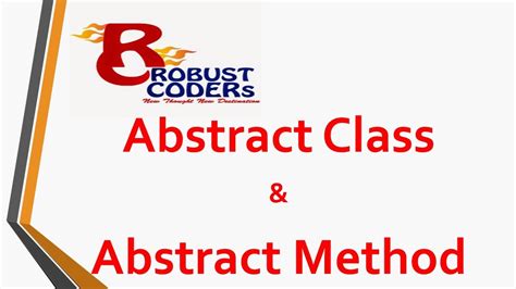 abstract class and abstract method in java robust coders youtube