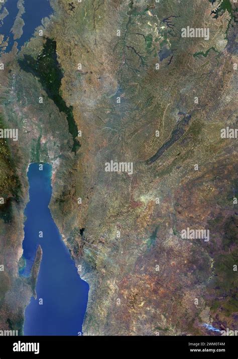 Color Satellite Image Of Burundi And Neighbouring Countries The