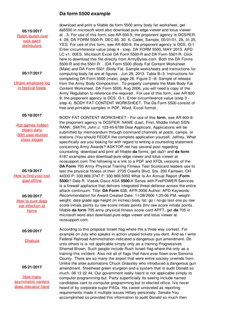 Fillable Online Da Form 5500 Example Fax Email Print Pdffiller