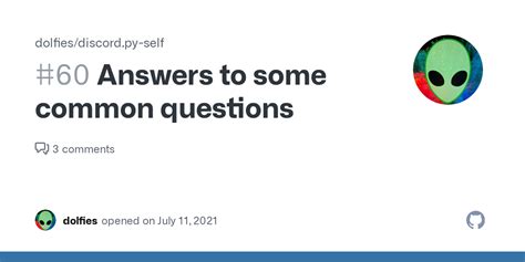 answers to some common questions · issue 60 · dolfies discord py self · github