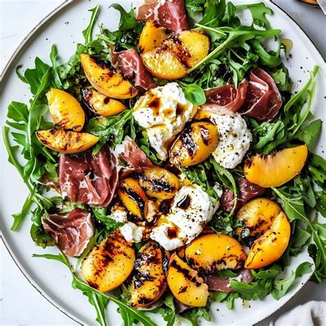 Grilled Peach And Burrata Salad Insanely Good