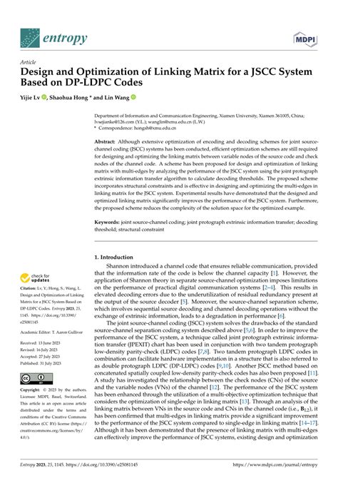 pdf design and optimization of linking matrix for a jscc system based on dp ldpc codes