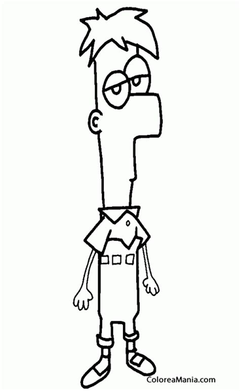 Colorear Ferb Fletcher Esta Muy Serio Phineas Y Ferb Dibujo Para Colorear Gratis
