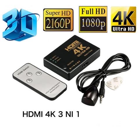 Hdmi Switch Swither Splitter Amplifier 3 Ports 4k Hdmi Switcher Converter Adapter Selector