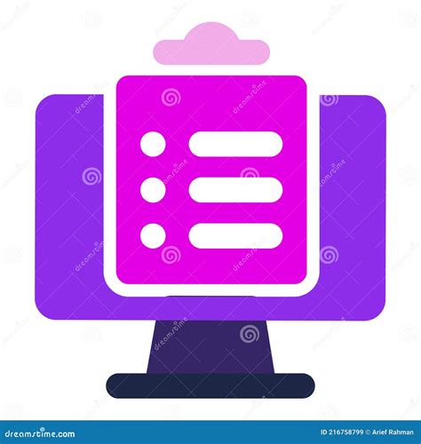 Computer Icon Computer With Task Clipboard Stock Vector Illustration Of List Agenda