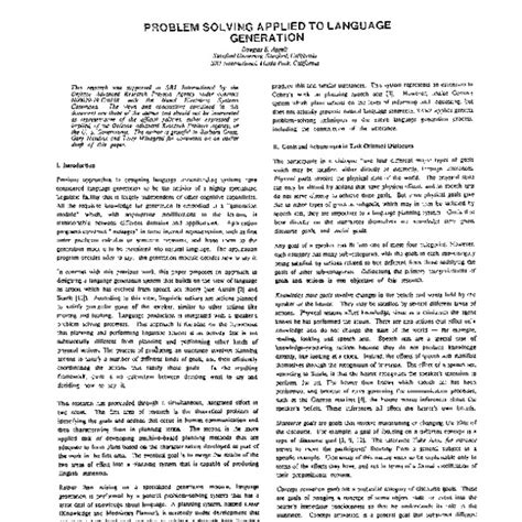Problem Solving Applied To Language Generation Acl Anthology