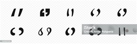 Quotes Icons Quotation Mark Icon Set Quoted Icons Double Comma Signs Vector Graphic Stock