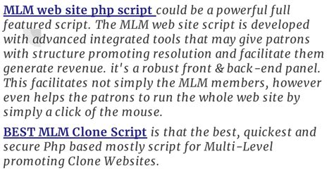 Ppt Mlm Clone Scripts Phpreadymadescripts Powerpoint Presentation Free Download Id10513782