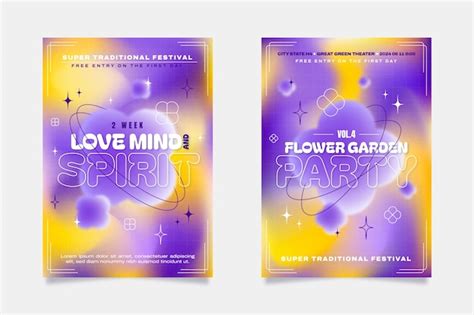 그라디언트 흐릿한 카드 컬렉션 무료 벡터