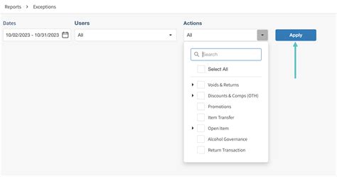 Exceptions Report Tabit Help Center