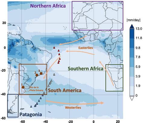 Map Of Average Annual Precipitation Mm Day From 2000 To 2020 Blue Download Scientific