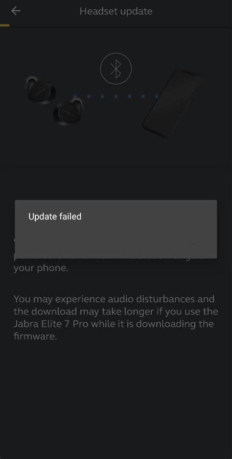 Jabra 7 Pro Update Failed Popup Rjabra