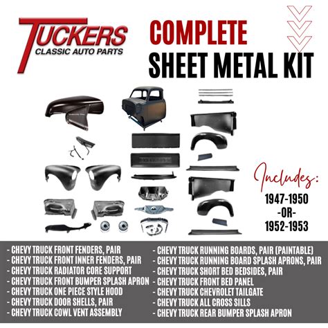 1947 1953 Chevy Truck Complete Sheet Metal Body Kit Includes Cab