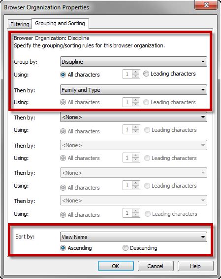 arranging revit project browser cadnotes