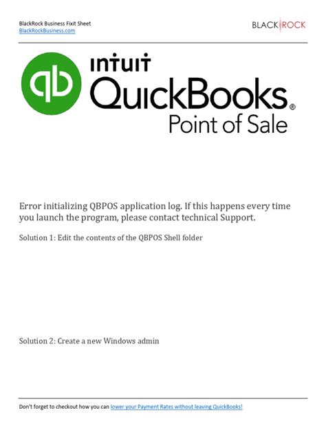 Error Initializing Qbpos Application Log Pdf Microsoft Windows Windows 7