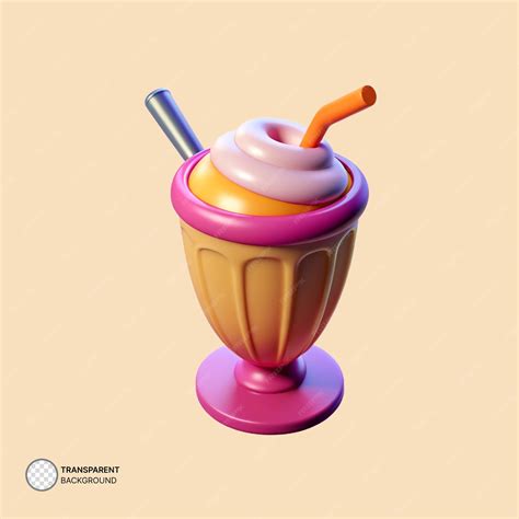 Premium Psd Psd 3d Milkshake Icon Render Illustration