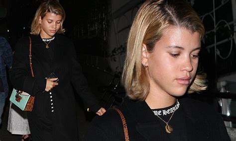 Sofia Richie Grabs Dinner With Friends In All Black Outfit Daily Mail Online