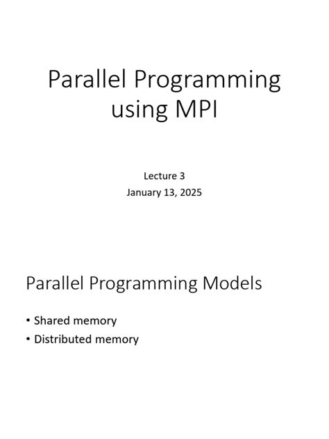 3mpi Pdf Message Passing Interface Parallel Computing