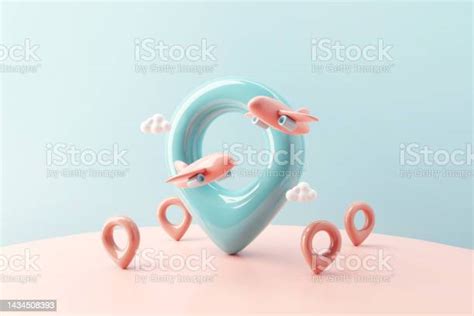 3d 여행 개념 지도 핀 위로 비행하는 비행기 비행기로 여행하는 전 세계 3d 렌더링 3차원 형태에 대한 스톡 사진 및 기타 이미지 3차원 형태 비행기 방향 Istock