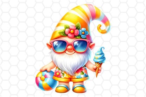 Cute Summer Gnome Clipart Gnome Sublimation Png 3969879