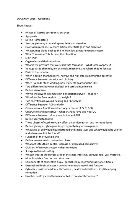 dsa exam 2016 short answer questions 1 warning tt undefined
