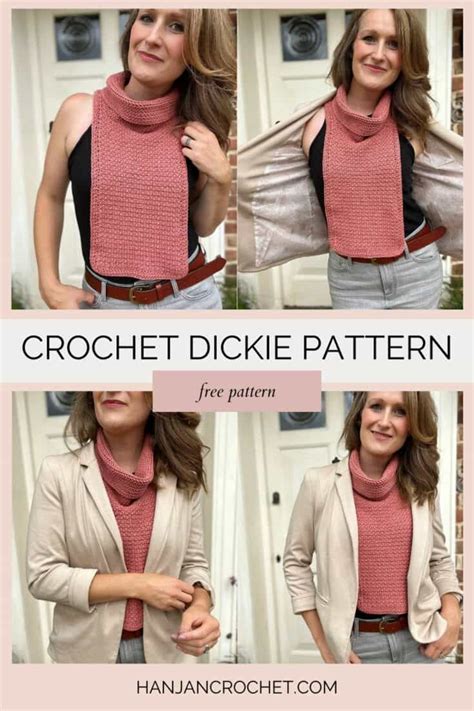Free Crochet Dickie Pattern With Cowl Neck Hanjan Crochet