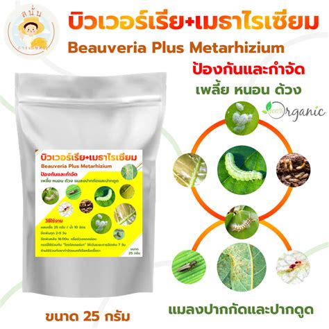 บิวเวอร์เรีย เมธาไรเซียม Beauveria Metarhizium แบบผง ป้องกันและกำจัดเพลี้ย หนอน แมลง ขนาด 25