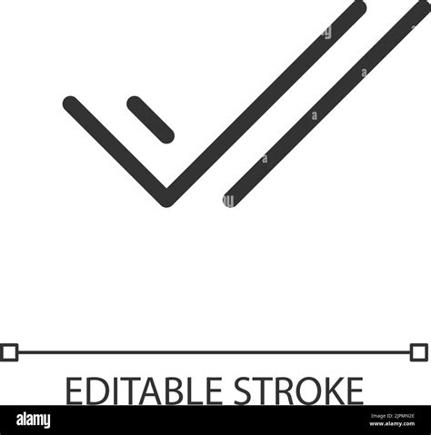 Two Checkmarks Pixel Perfect Linear Ui Icon Stock Vector Image And Art Alamy