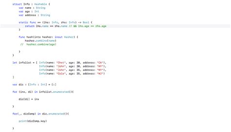 Swift Cheatsheet — Hashable Set Dictionary Access The Element With
