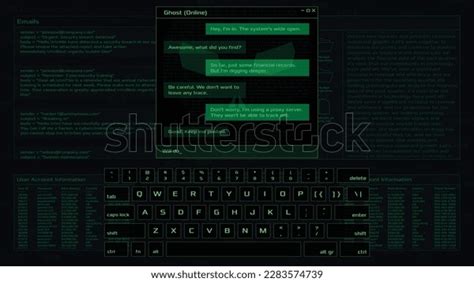 Hacker Window Chat Conversation Interface Vector Stock Vector Royalty Free 2283574739