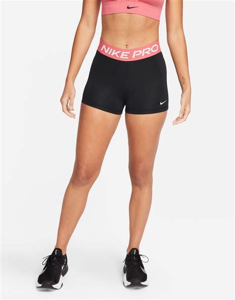 Nike Pro Training 365 3 Inch Booty Shorts In Black With Pink Modesens