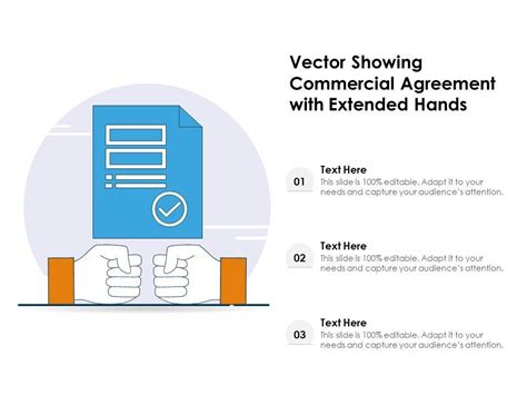 Vector Showing Commercial Agreement With Extended Hands Ppt Powerpoint Pres