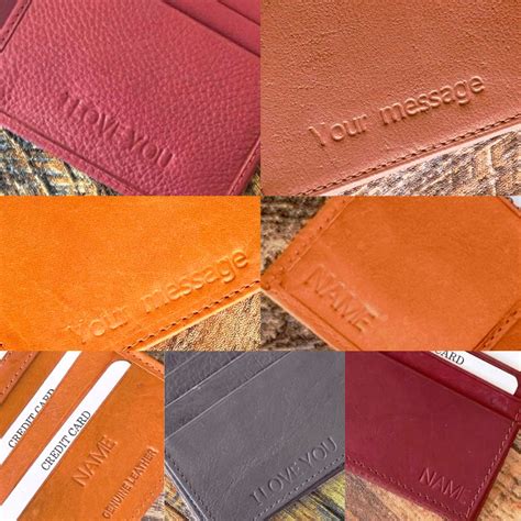 Personalized Leather Front Pocket Card Holder Wallet Anniversary