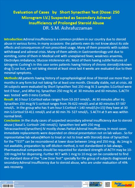 Pdf Evaluation Of Cases By Short Synacthen Test Dose 250 [mu]g I V Suspected As Secondary
