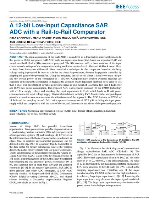 pdf a 12 bit low input capacitance sar adc with a rail to rail comparator