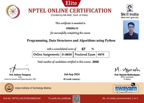 Vishnu Harikumar On Linkedin Python Dsa Nptel