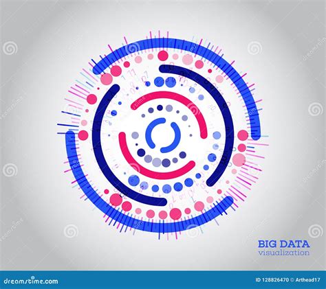 Big Data Visualization Abstract Background With Dots Array And Stock