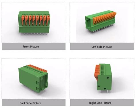 Pcb Pin Block Terminal Connector Mm Pitch V Panel Mount Screw Spring Terminal Block Buy