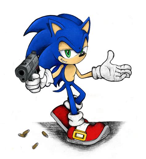 Sonic With A Gun By Rubbe On Deviantart