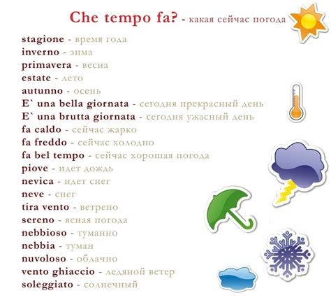 Погода на итальянском Italia