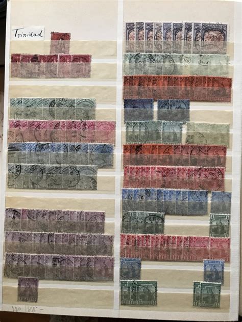Trinidad Page With Old Stamps Caribbean Trinidad And Tobago