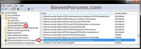 Shut Down Enable Or Disable Shut Down Without Logging On Tutorials