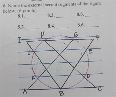 Ne The External Secant Segments Pf Figure Below