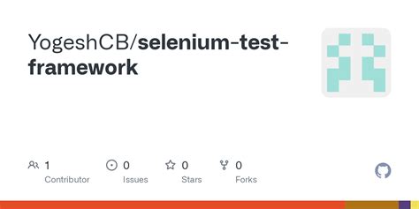 Github Yogeshcb Selenium Test Framework